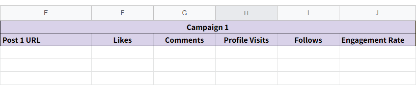 Influencer Campaign Weekly Tracker Template | Qoruz